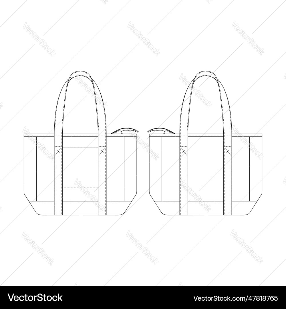 Template tote bag pocket flat sketch design Vector Image