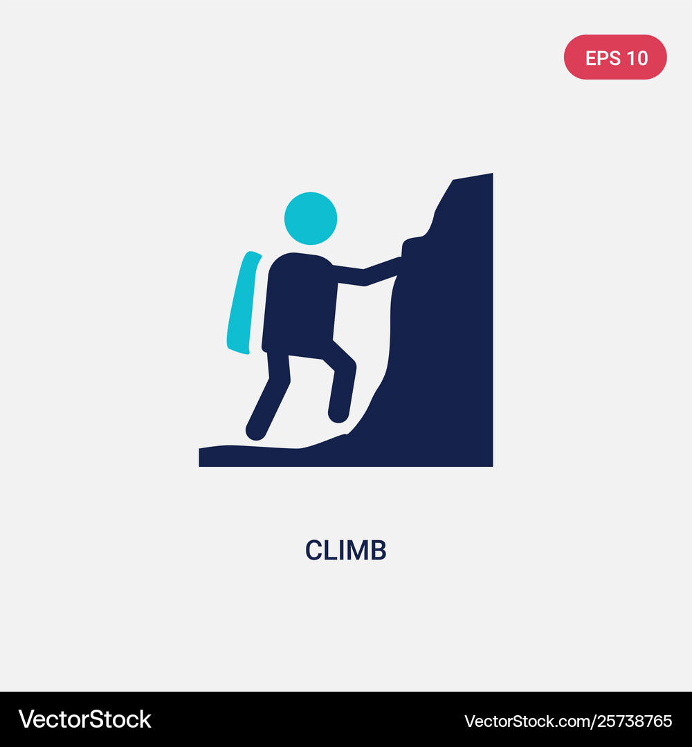 Two color climb icon from free time concept Vector Image