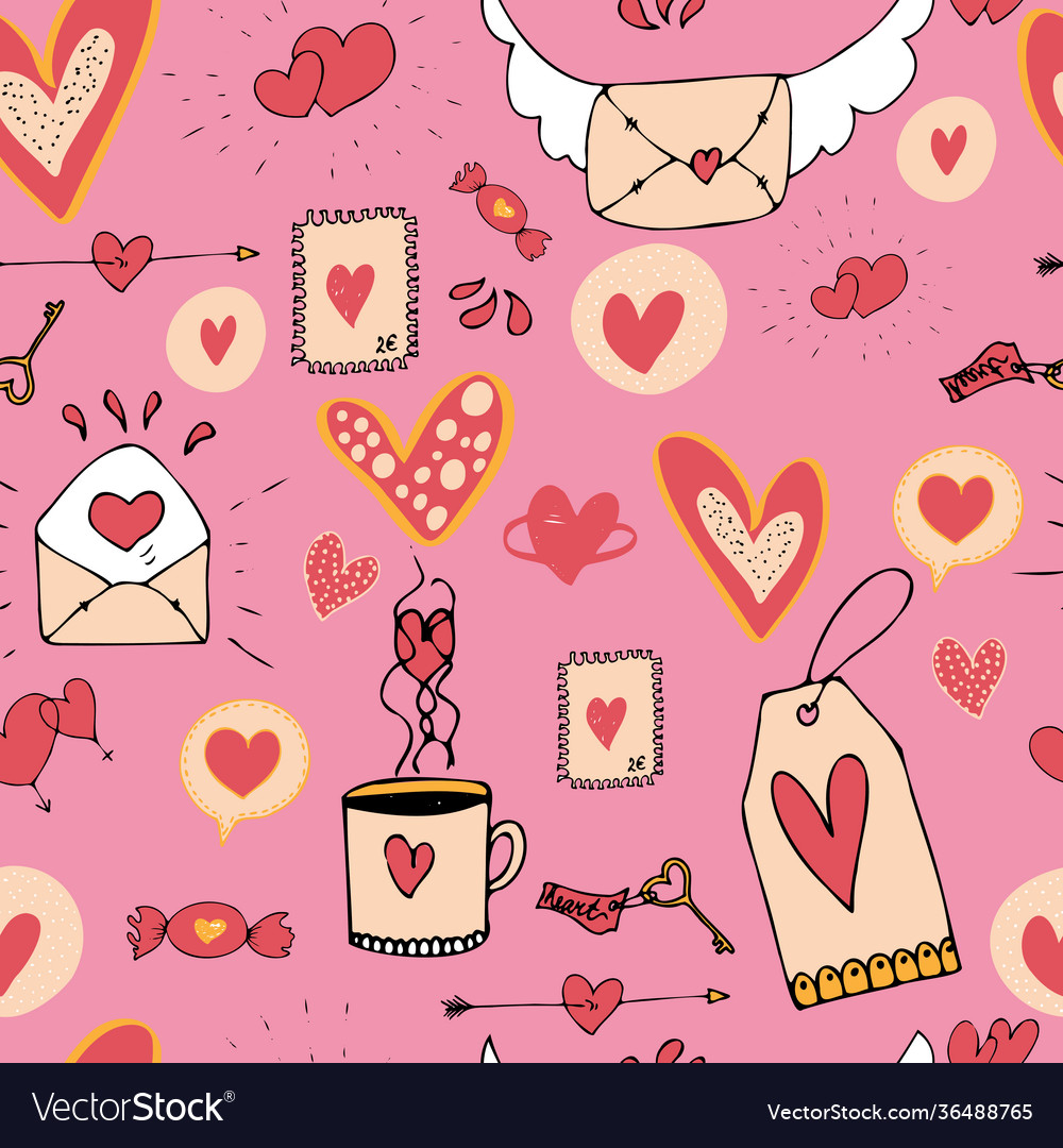 Valentines day pattern Royalty Free Vector Image