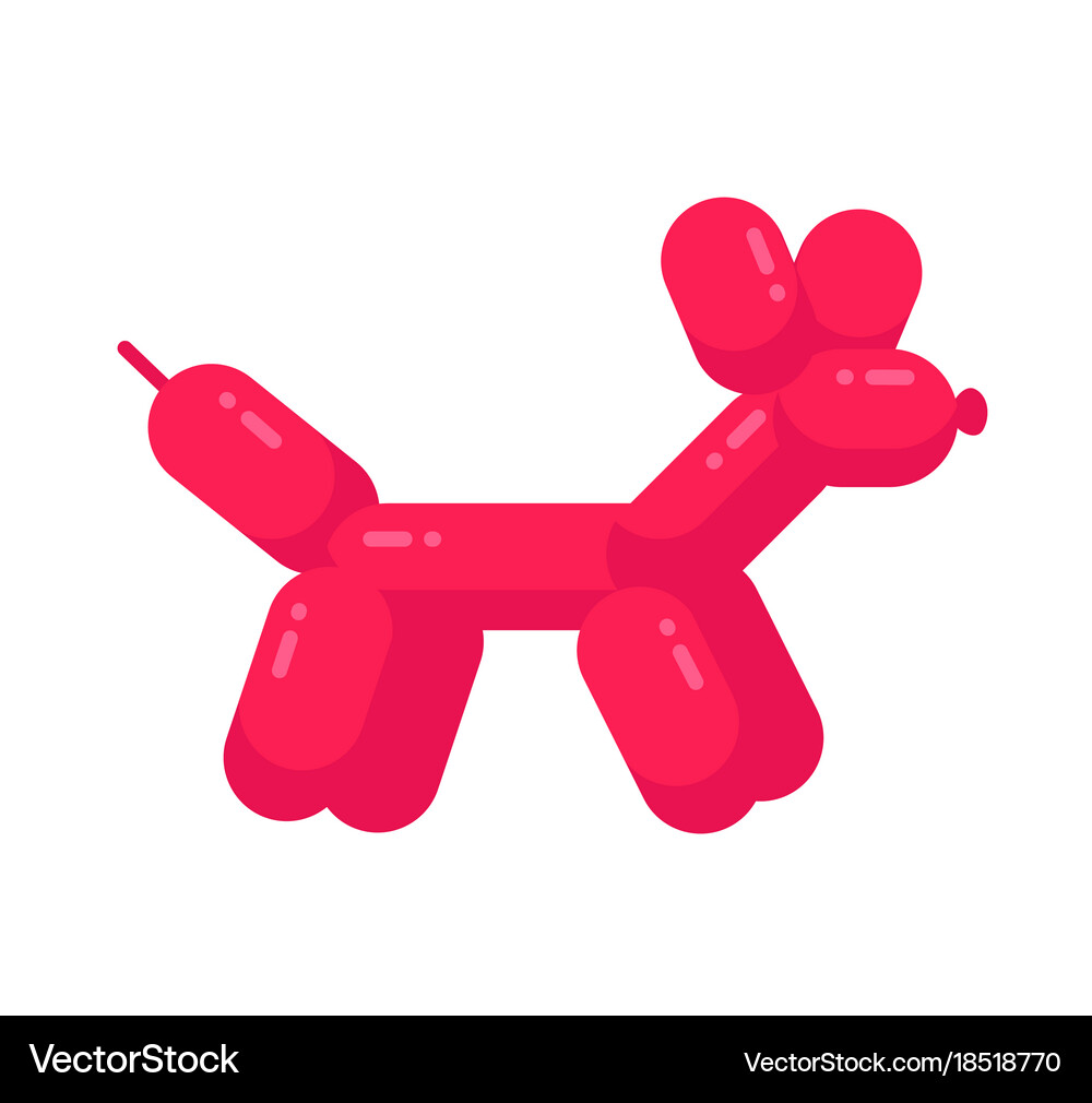 Balloon dog flat cartoon character Royalty Free Vector Image