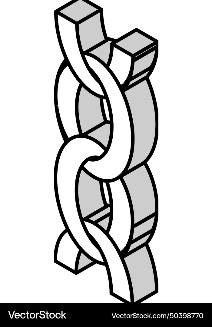 Belcher rolo chain isometric icon Royalty Free Vector Image