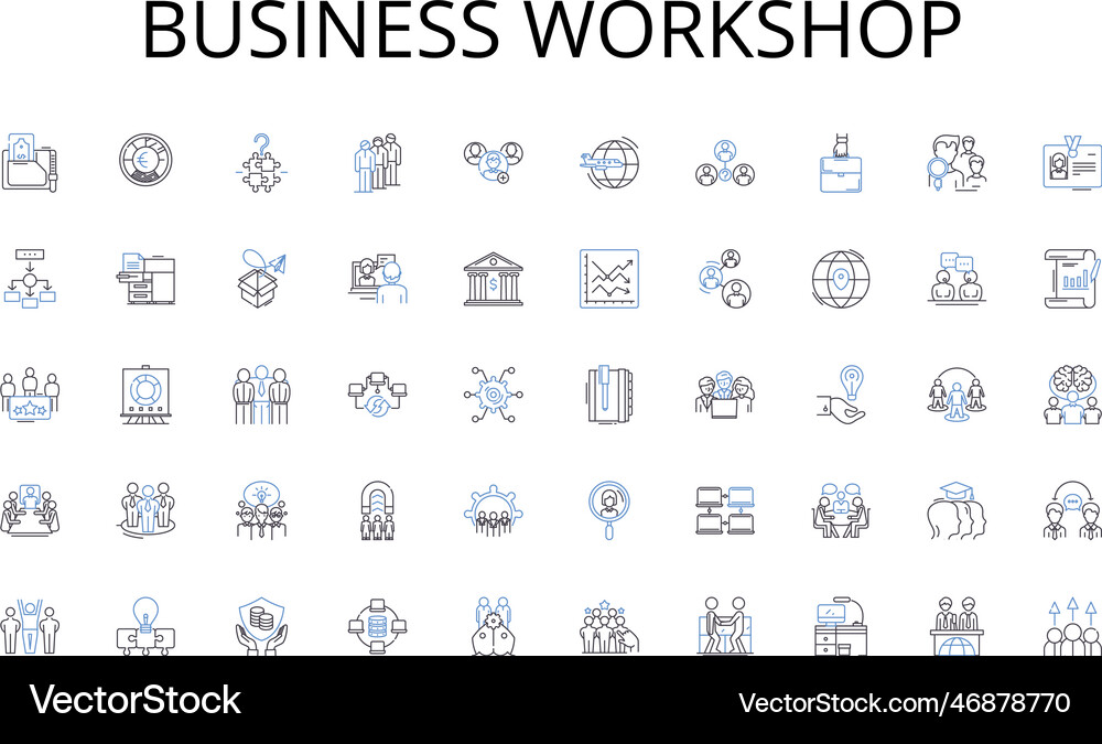 Business workshop line icons collection Royalty Free Vector