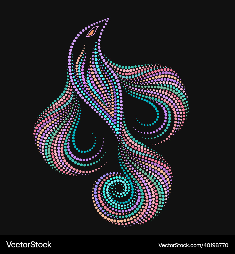 Colorful bird with beads -logo design Royalty Free Vector