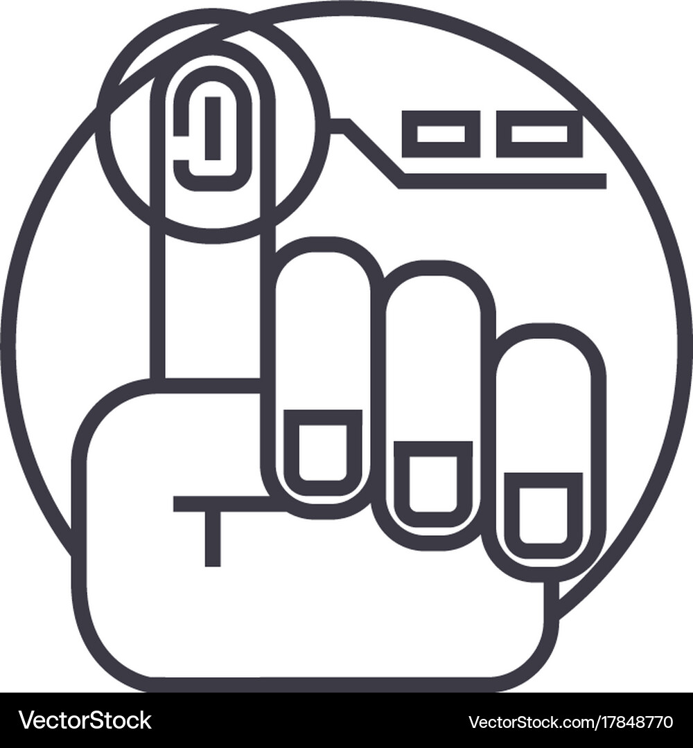 Finger print line icon sign Royalty Free Vector Image