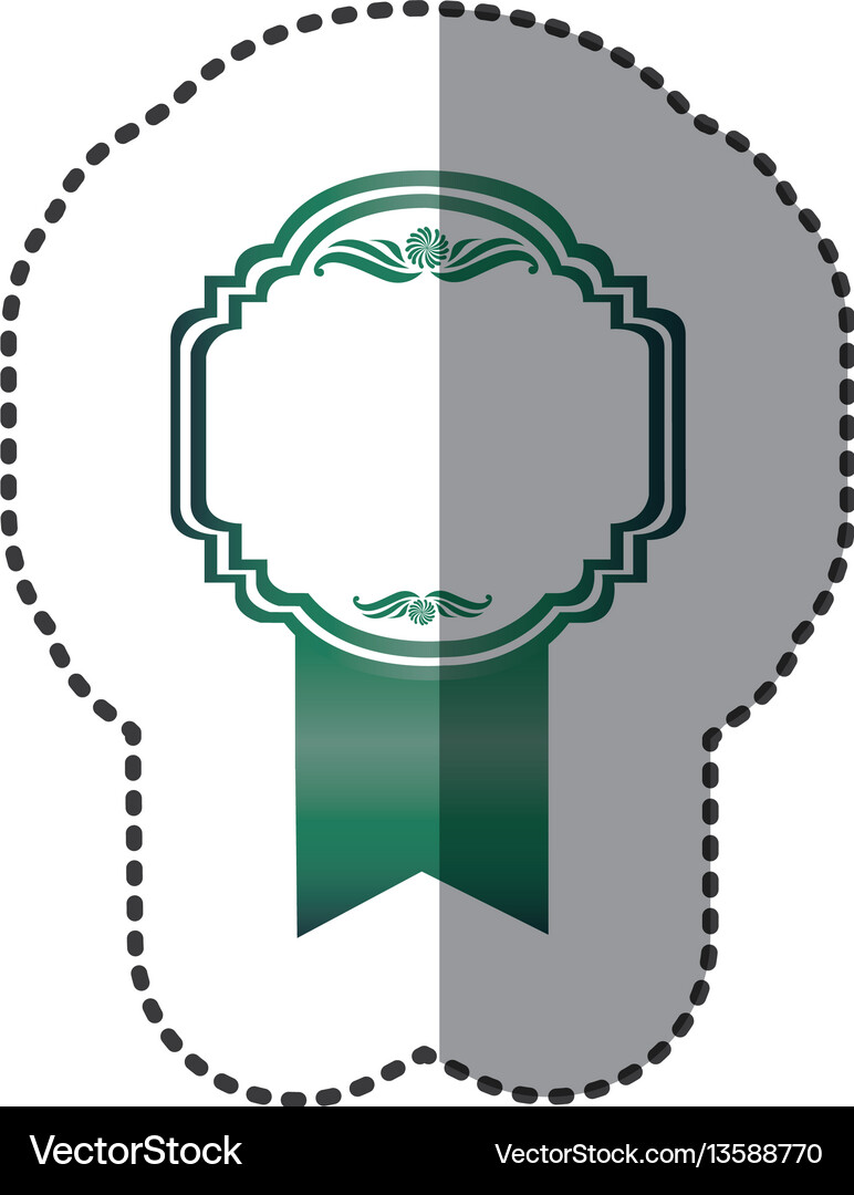 Green emblem with symbols inside icon Royalty Free Vector