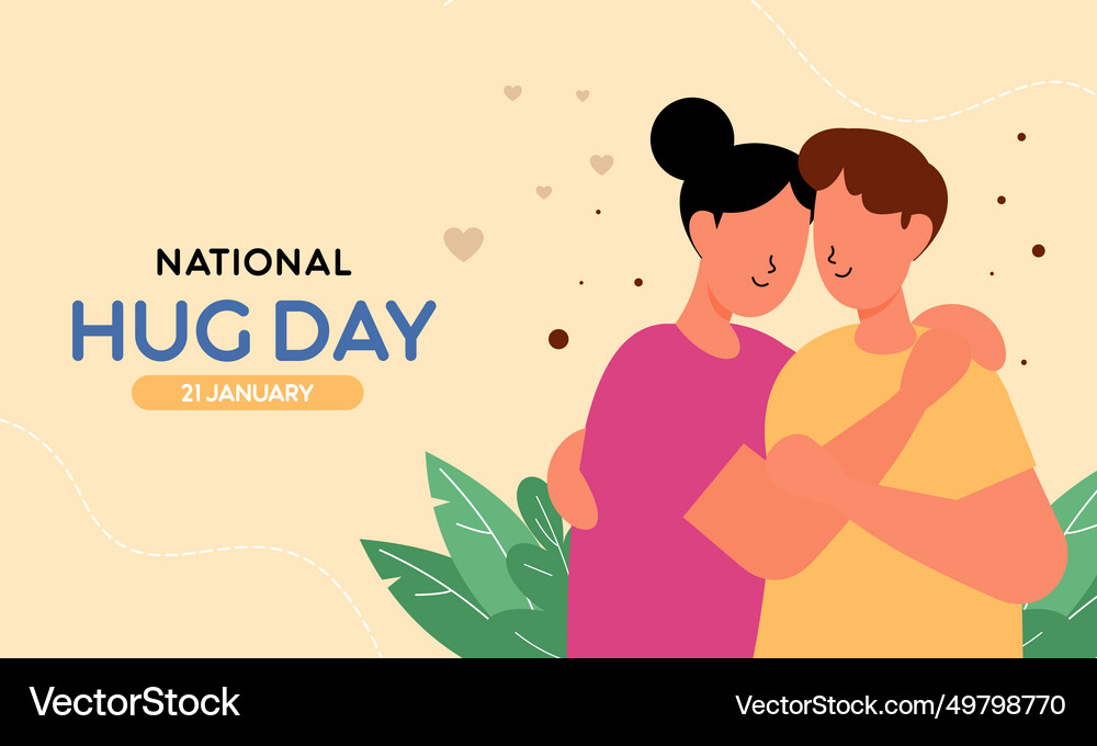Happy world hugging day january 21 Royalty Free Vector Image