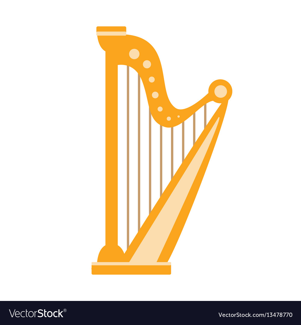 Harp part musical instruments set realistic Vector Image