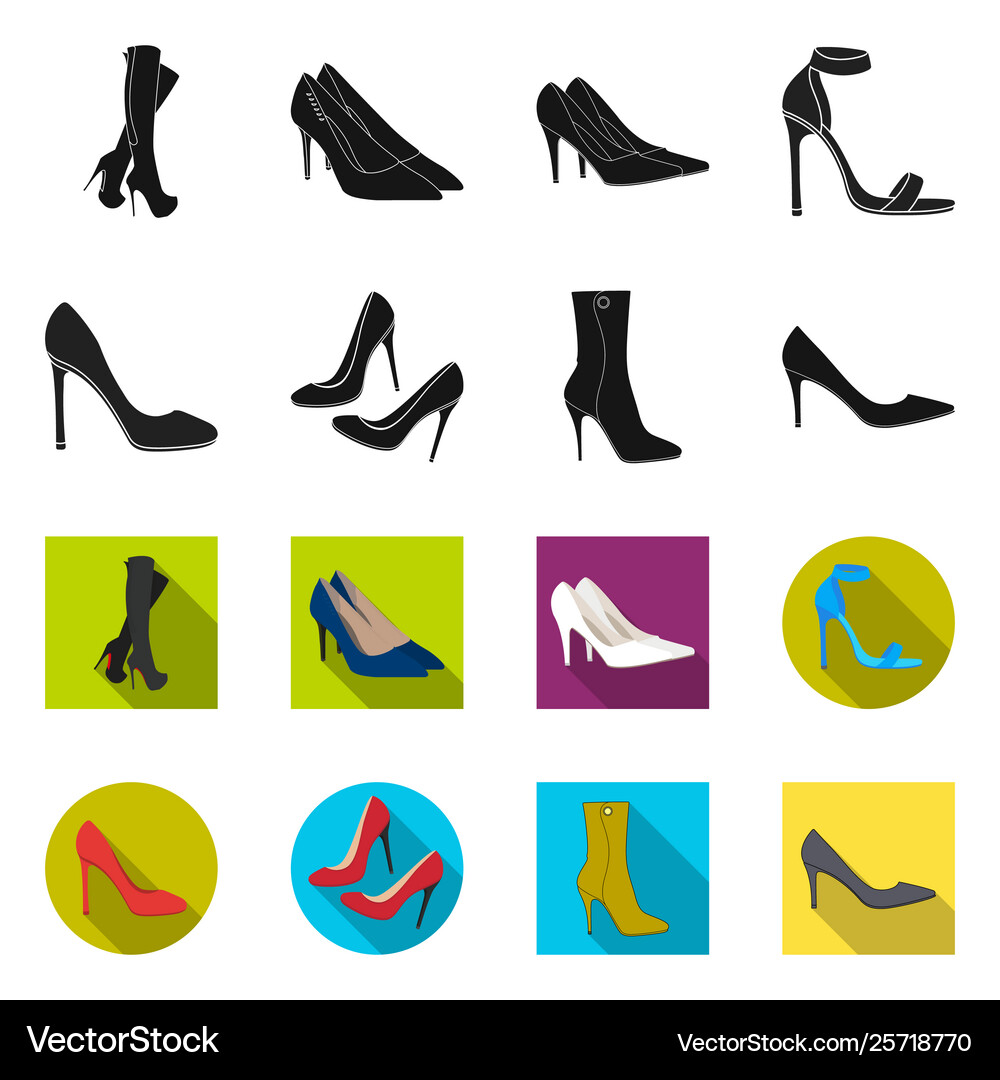 Isolated object heel and high sign set heel Vector Image