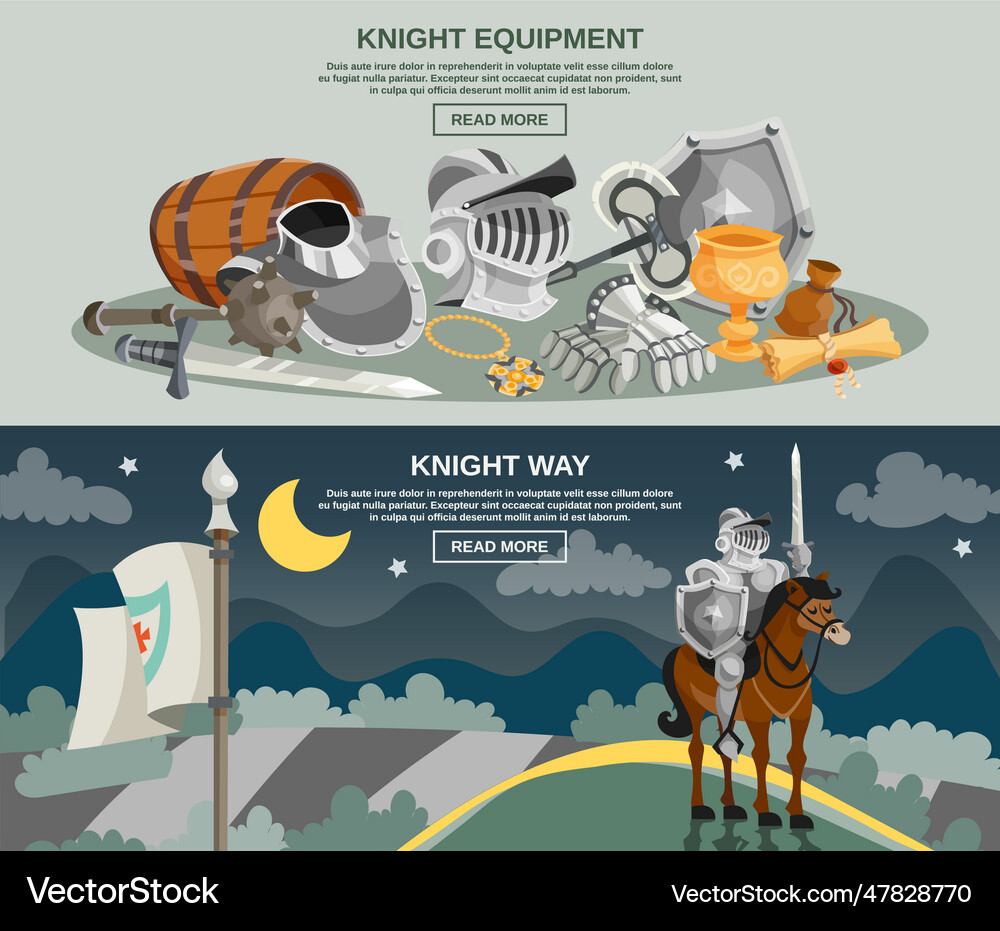 Knight banner set knight banner set Royalty Free Vector