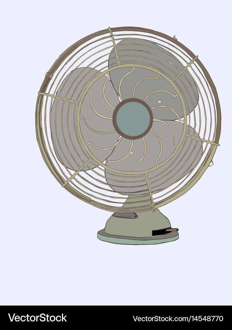 Old vintage fan sketch Royalty Free Vector Image