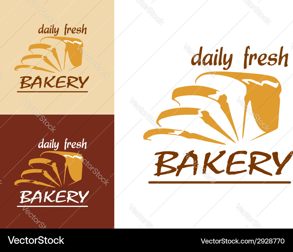 Slices of bread as bakery emblem Royalty Free Vector Image