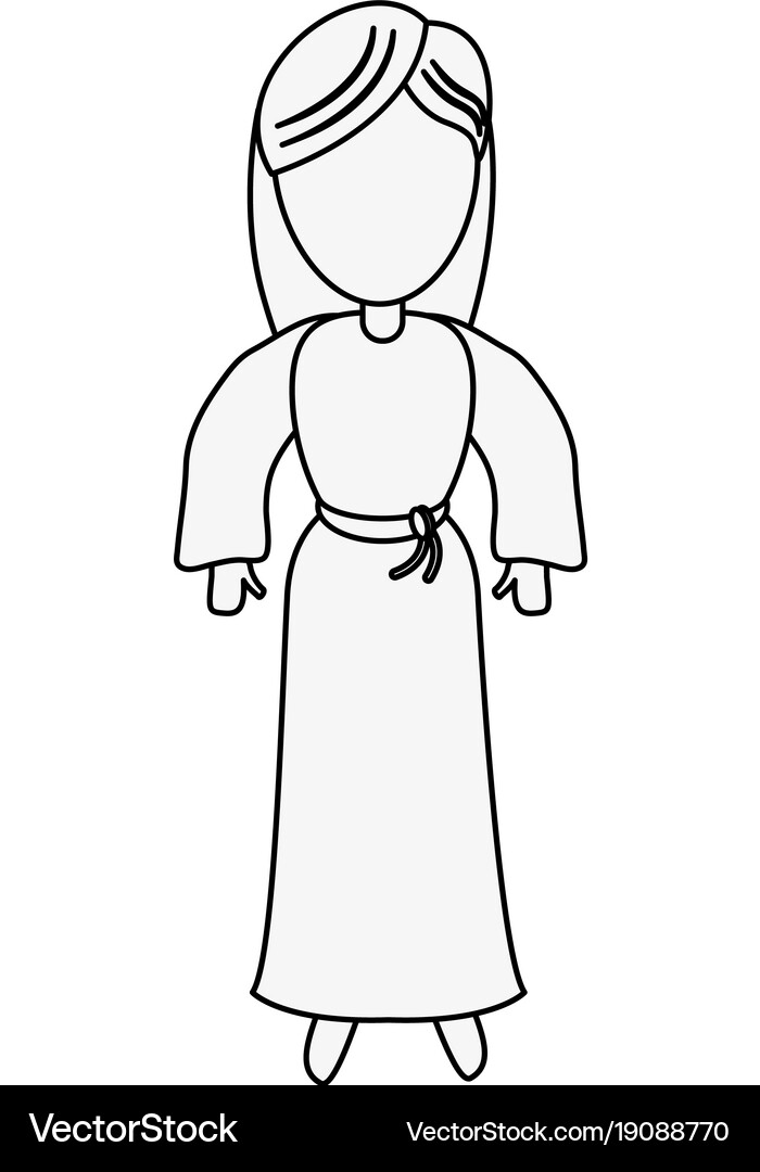 Virgin mary cartoon Royalty Free Vector Image - VectorStock