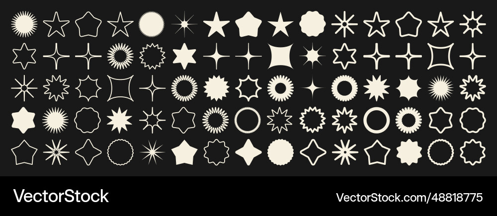 Brutalist geometric shapes symbols simple Vector Image