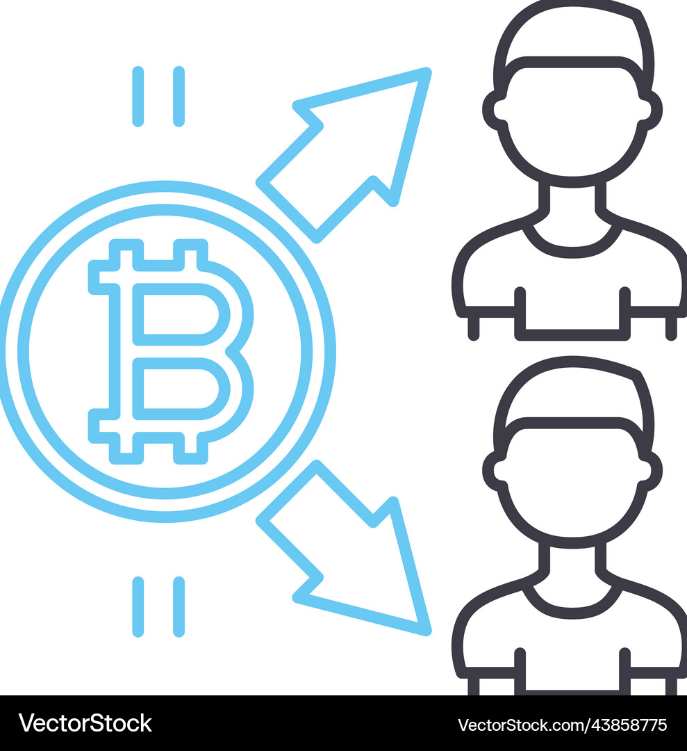 Double spend line icon outline symbol Royalty Free Vector