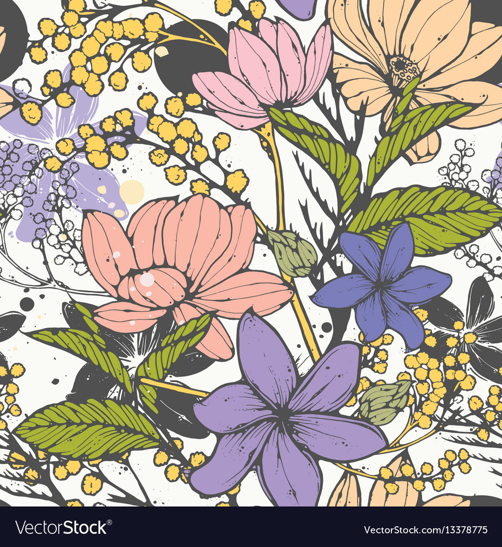 Floral seamless pattern Royalty Free Vector Image