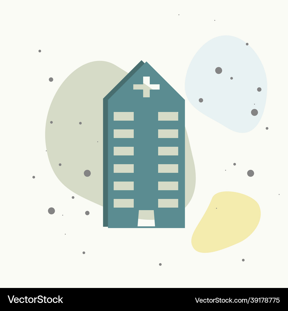 Hospital icon on multicolored background Vector Image