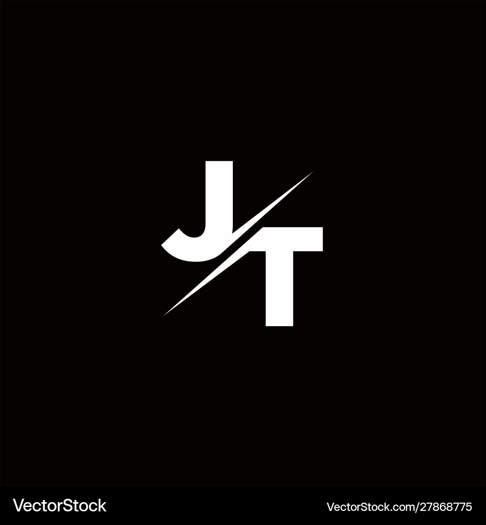 Jt logo letter monogram slash with modern Vector Image