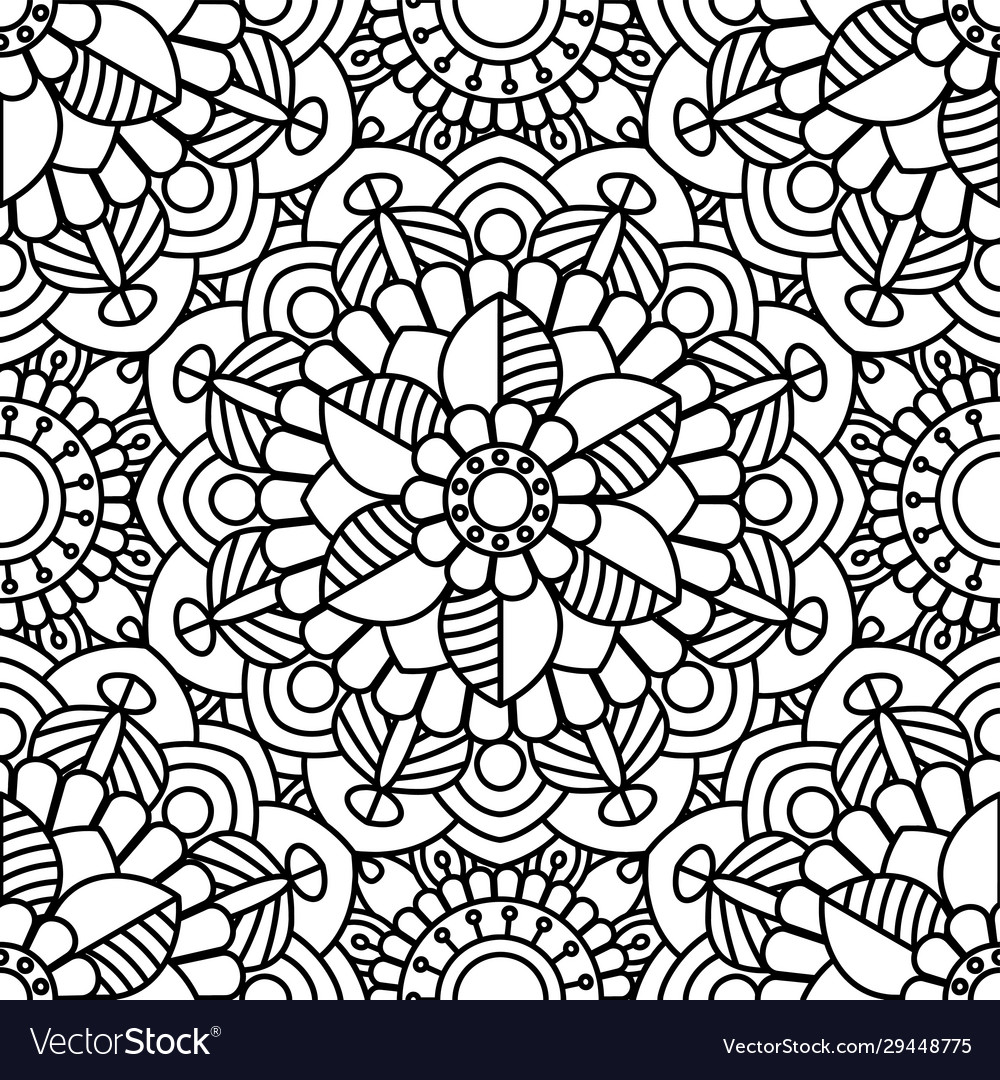 Mandala seamless pattern Royalty Free Vector Image