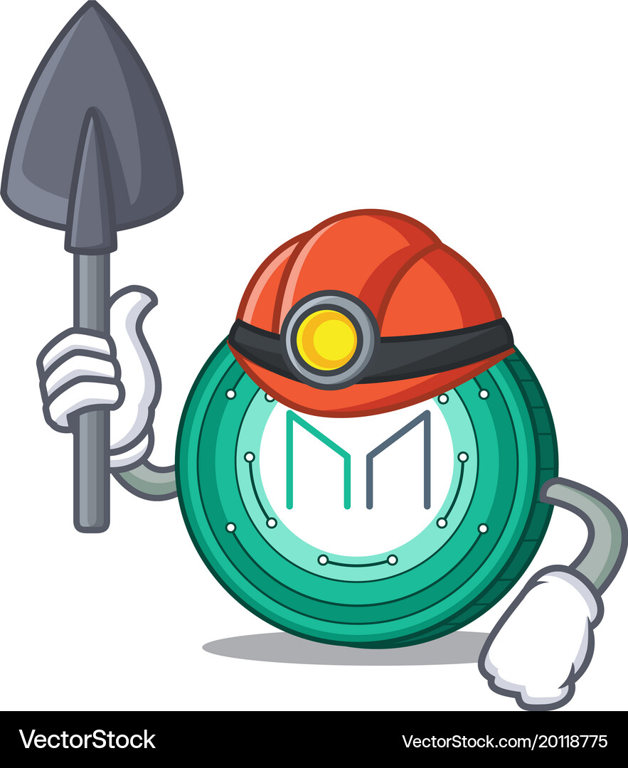 Miner maker coin mascot cartoon Royalty Free Vector Image