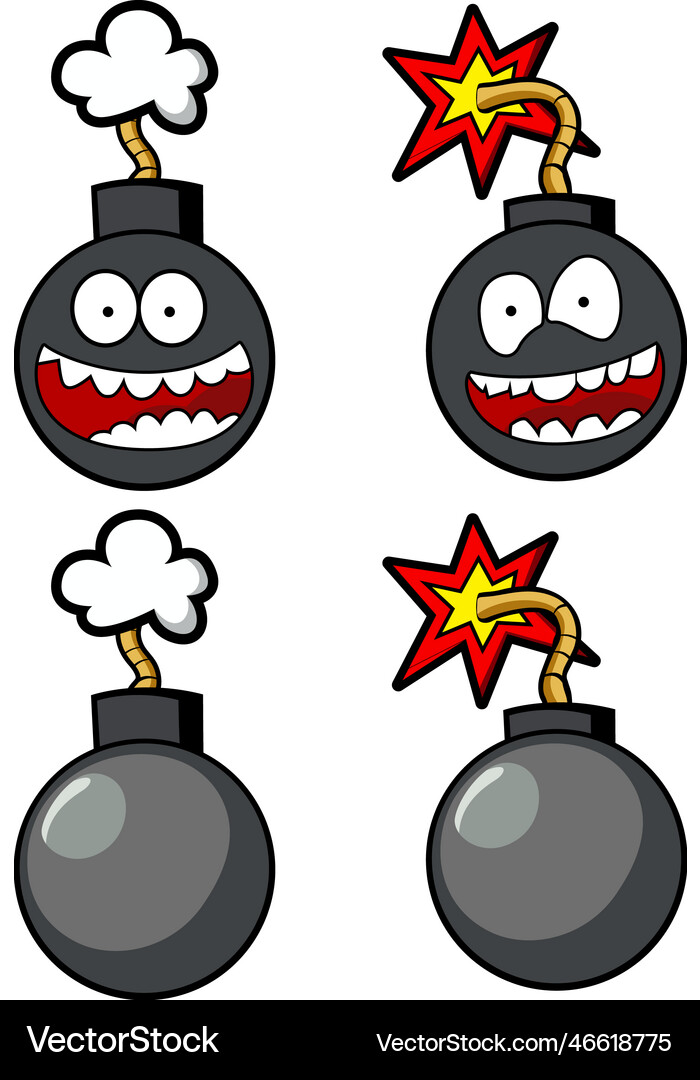 Old rounded bomb with fuse burning rope Royalty Free Vector