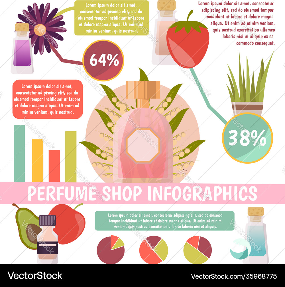 Perfume shop infographics Royalty Free Vector Image