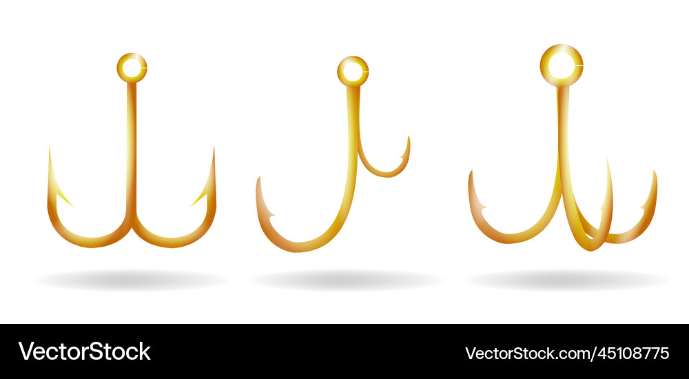 Realistic fishing hook isolated on white Vector Image