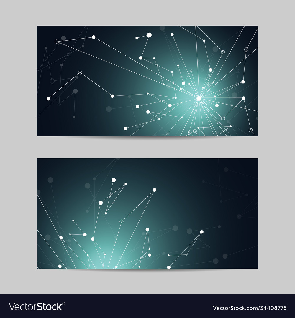 Set horizontal banners geometric pattern Vector Image