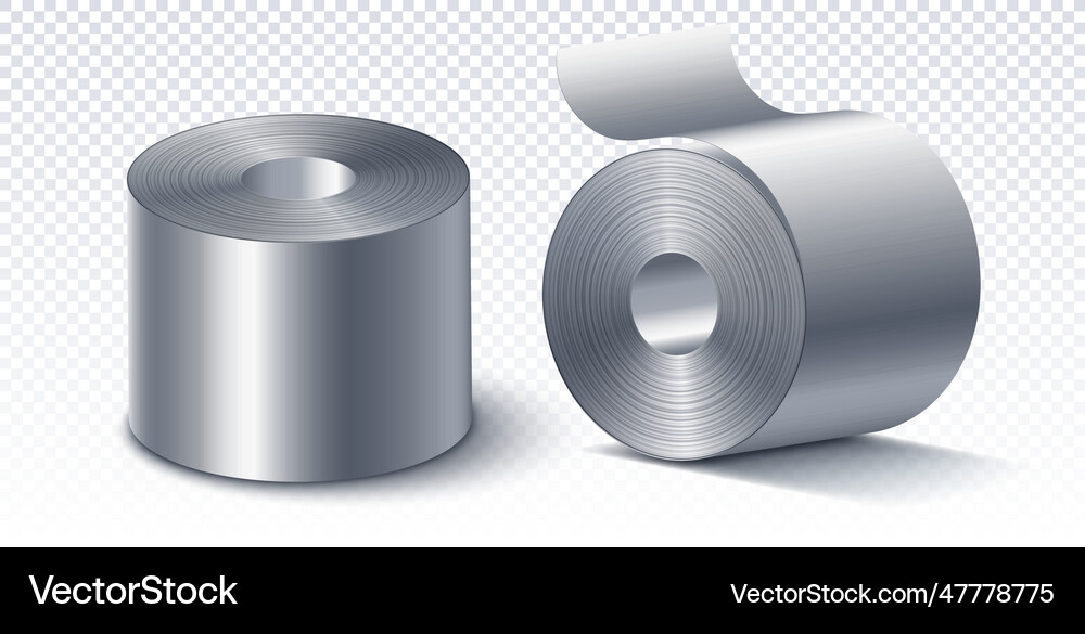 Set of sheets steel roll Royalty Free Vector Image