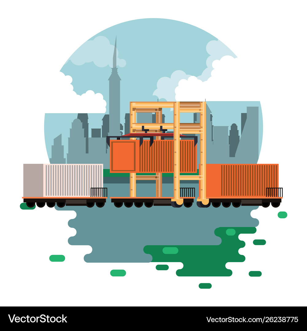 Transportation cargo merchandise logistic cartoon Vector Image