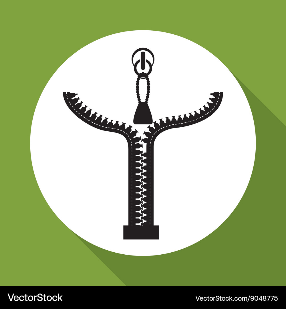 Zip design zipper icon clothing concept Royalty Free Vector