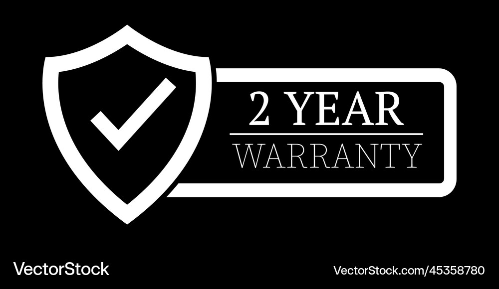 2 year warranty stamp on white backgroundflat Vector Image