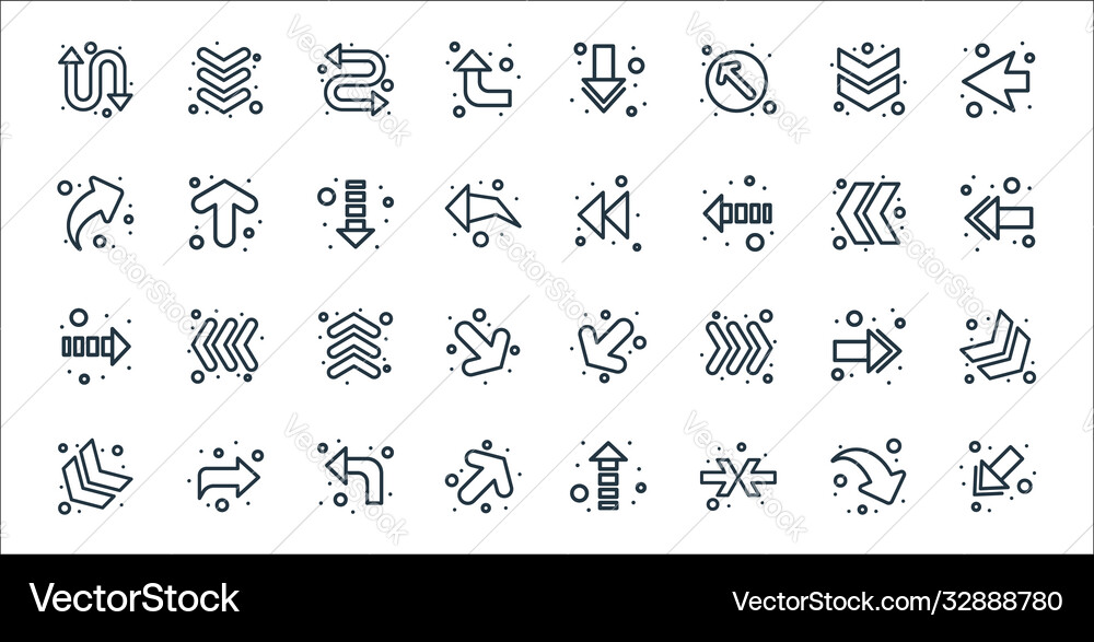 Arrows line icons linear set quality line set Vector Image