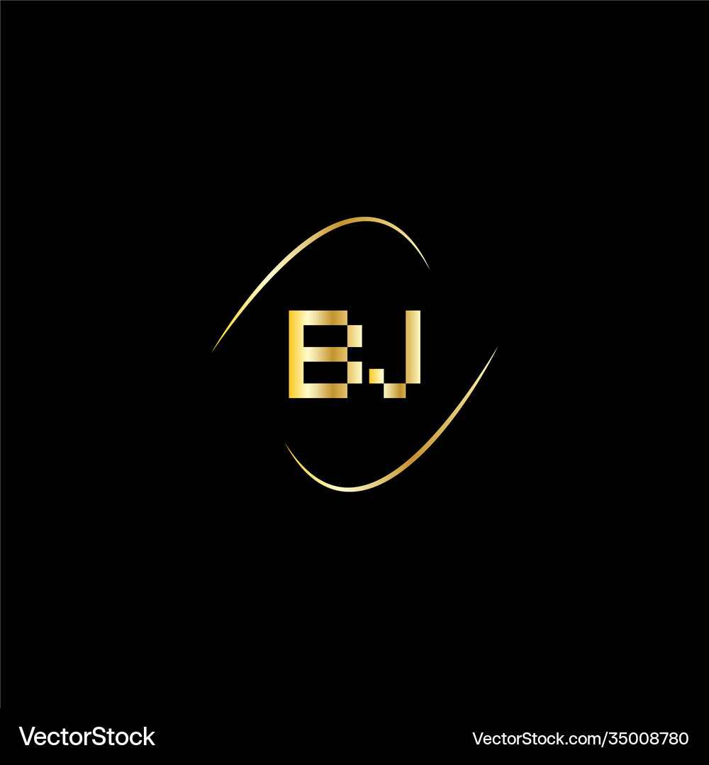 B j letter logo creative design on black color Vector Image