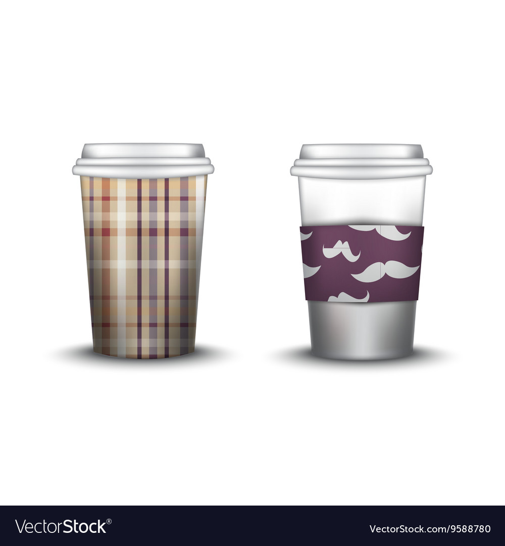 Coffee cup with patterns template Royalty Free Vector Image