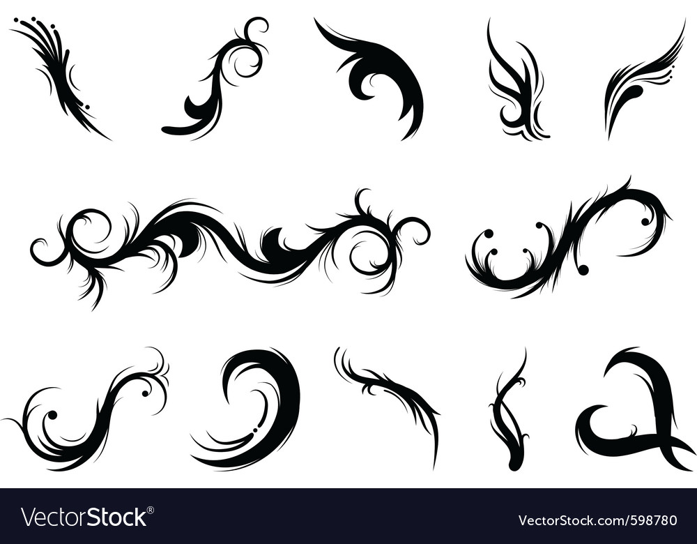 Curly elements Royalty Free Vector Image - VectorStock