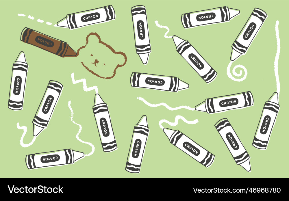 Cute hand drawn of colored crayons Royalty Free Vector Image