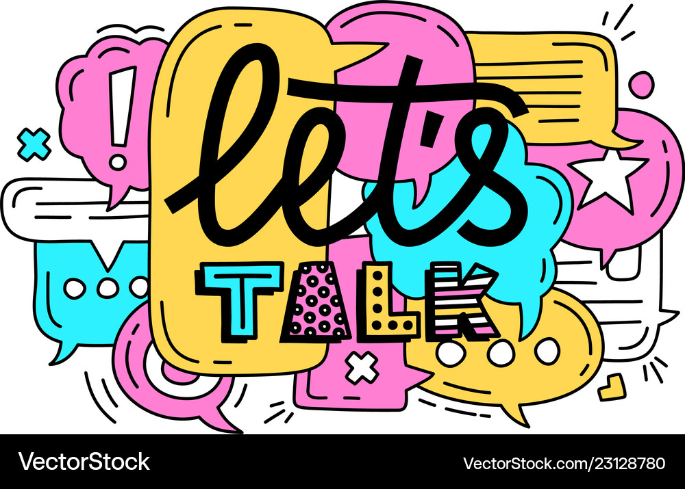 Doodle of colorful dialog speech Royalty Free Vector Image
