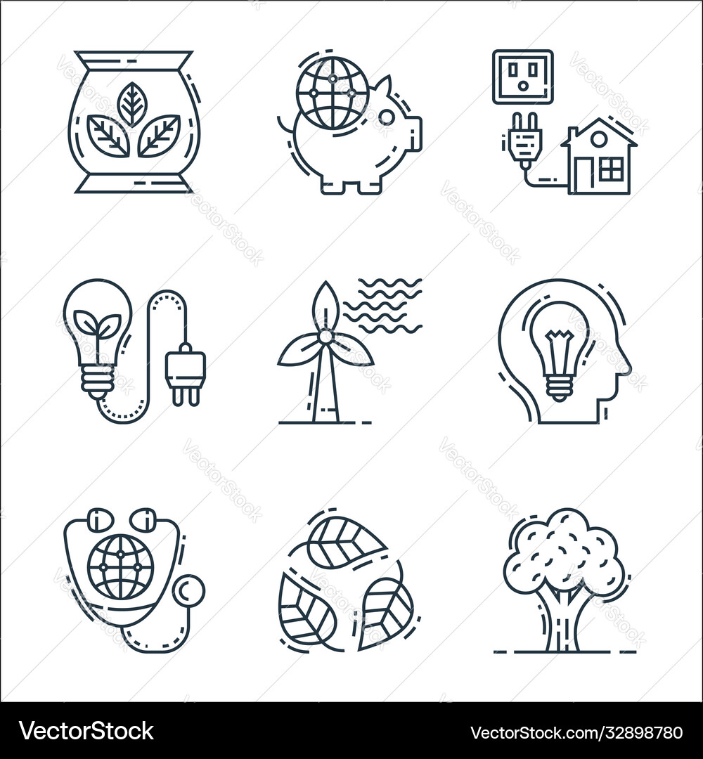 Environment and eco line icons linear set quality Vector Image