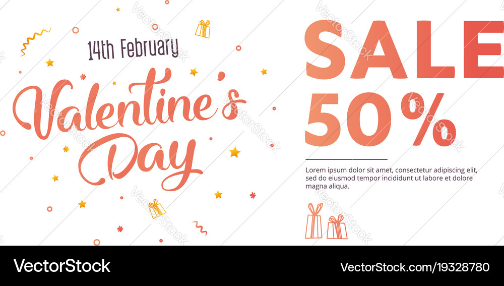 Flyer with text happy valentines day Royalty Free Vector