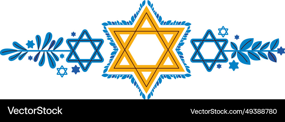Jewish star religious emblem Royalty Free Vector Image