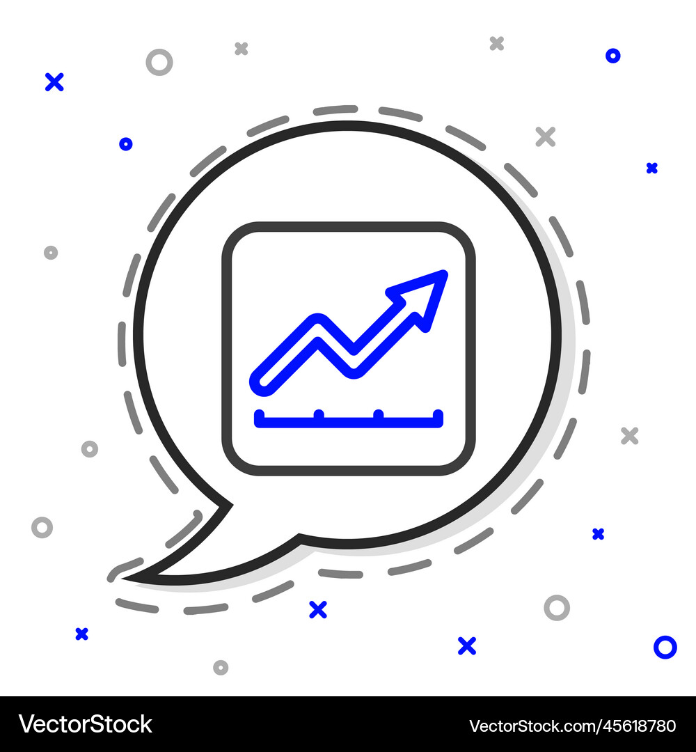 Line financial growth increase icon isolated Vector Image