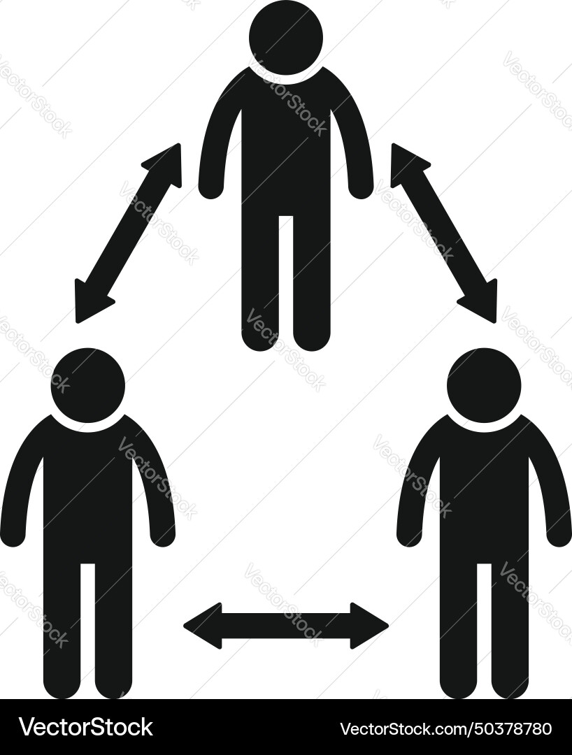 People social distance icon simple shake Vector Image