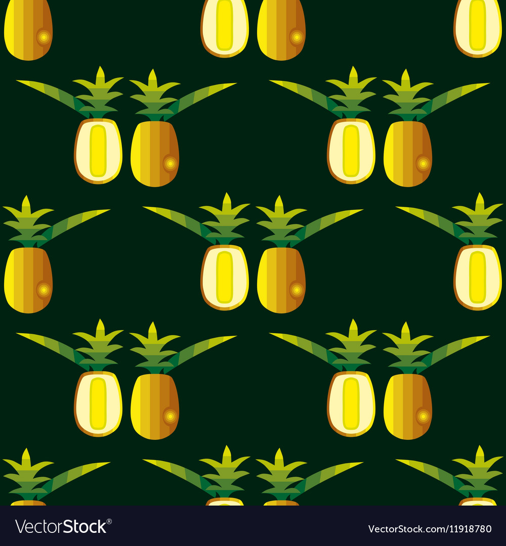 Pineapple seamless pattern Royalty Free Vector Image