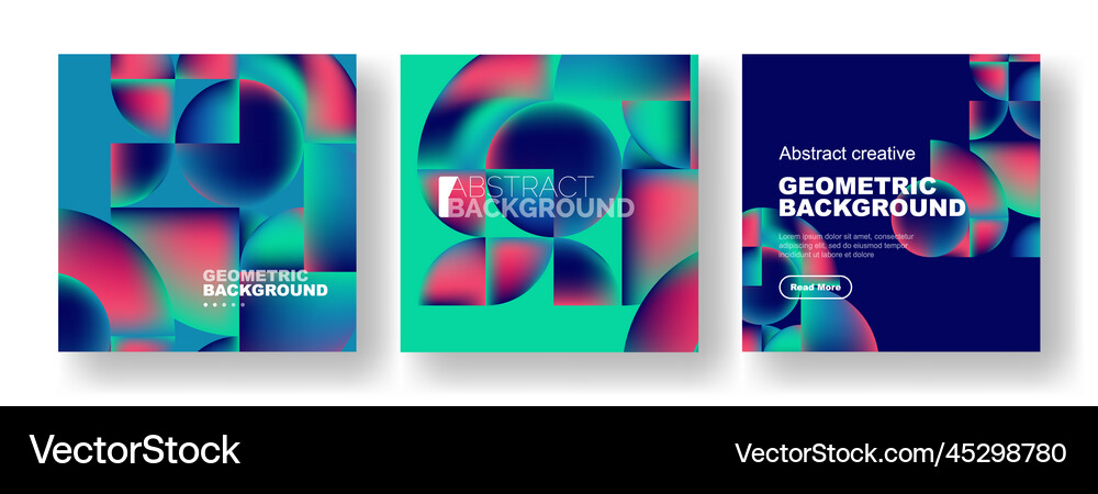 Set of abstract geometric posters designs Vector Image