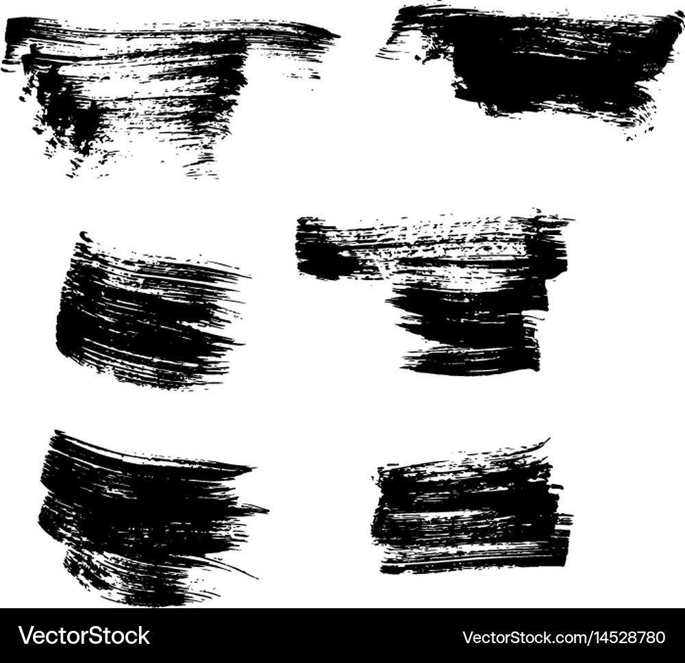 Set of black ink stains Royalty Free Vector Image