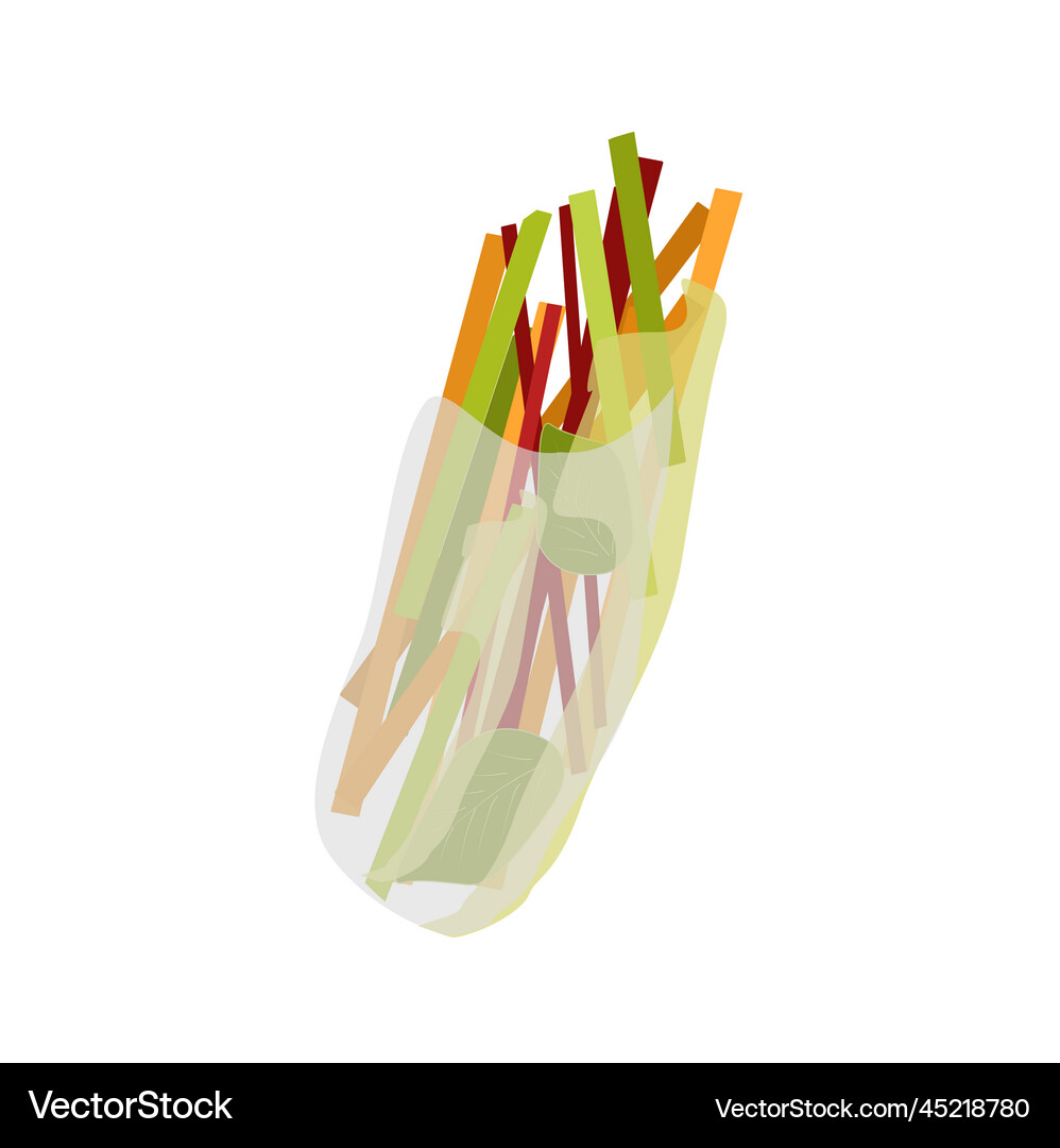 Vegetable spring rolls street food fast Royalty Free Vector
