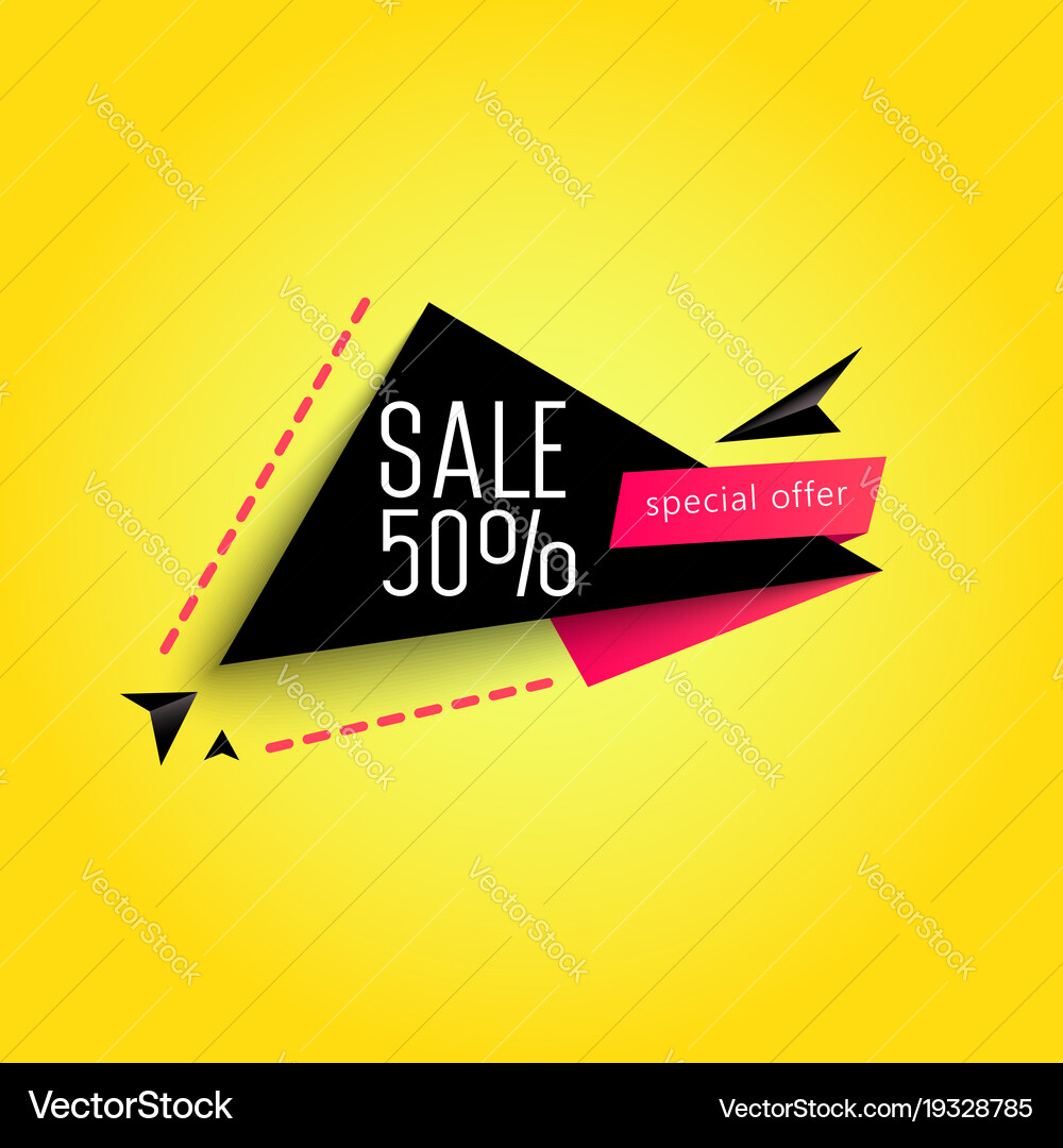 Abstract sale banner 50 off Royalty Free Vector Image