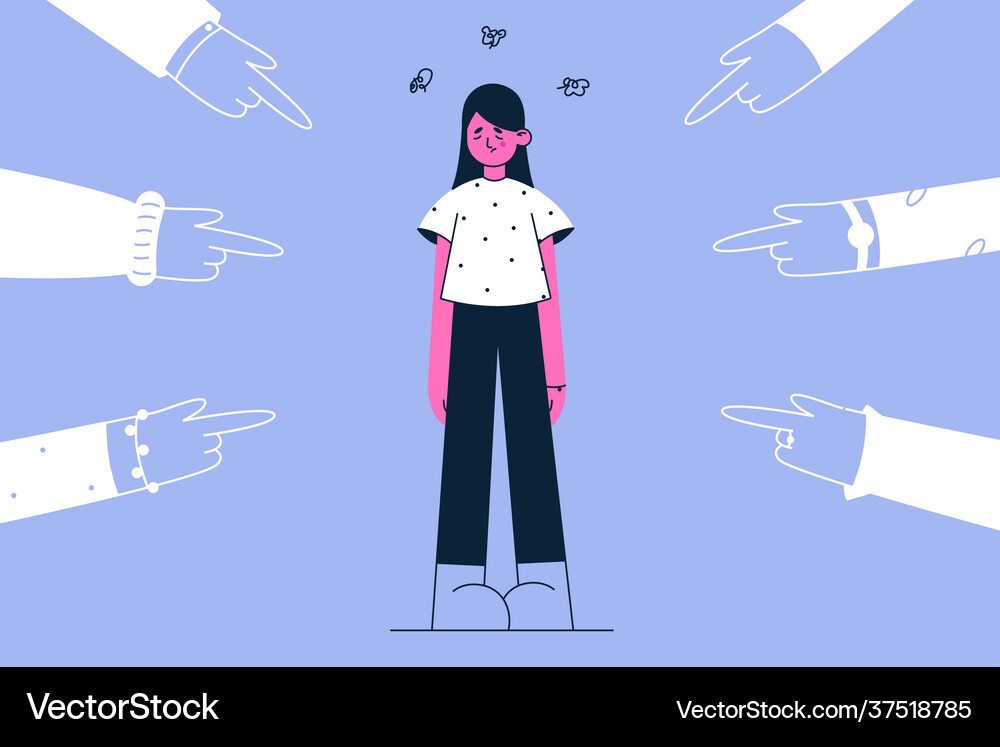 Accusing guilty person girl concept Royalty Free Vector