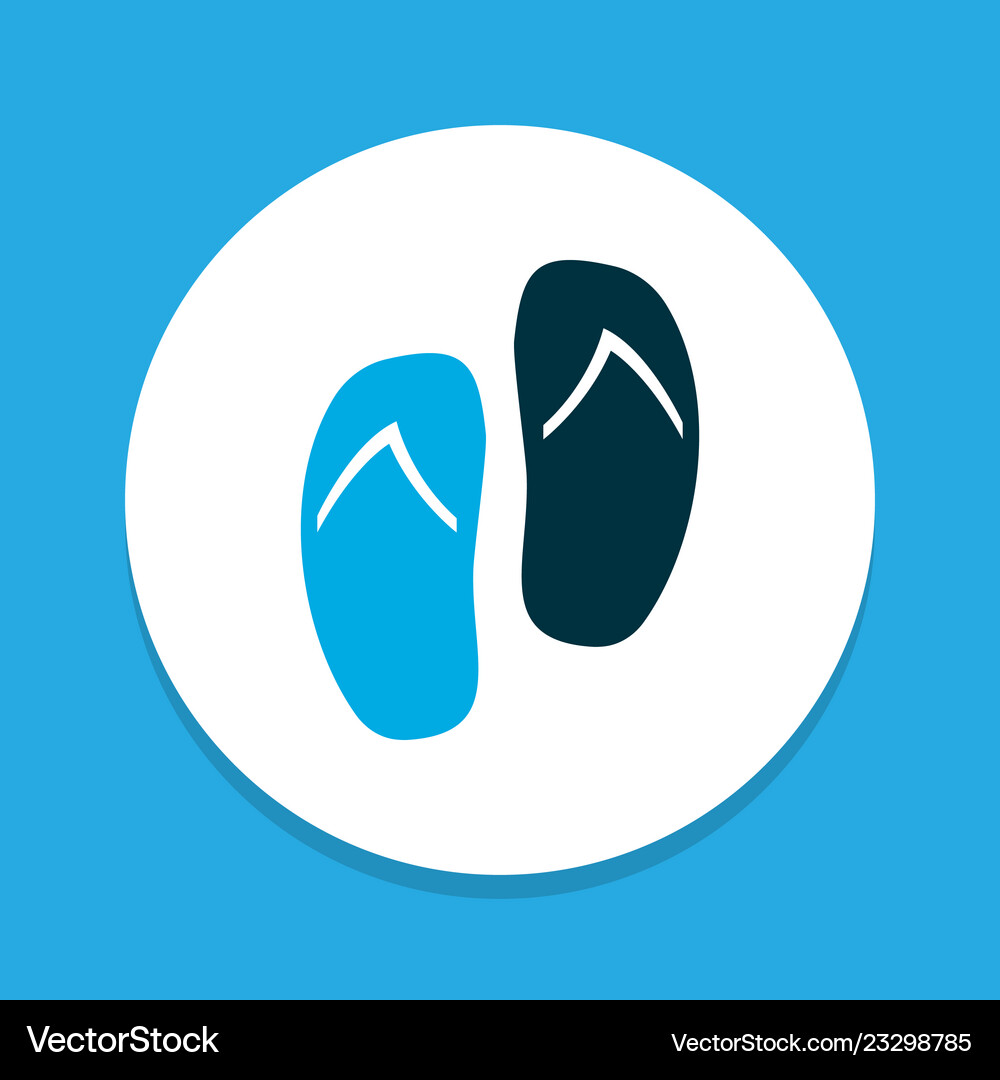 Beach sandals icon colored symbol premium quality Vector Image