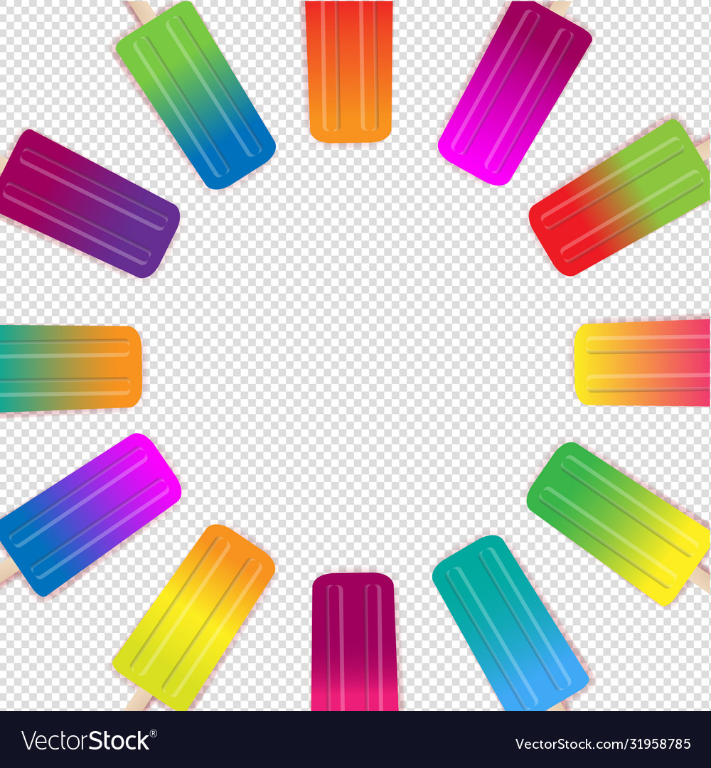 Color border ice cream white background Royalty Free Vector